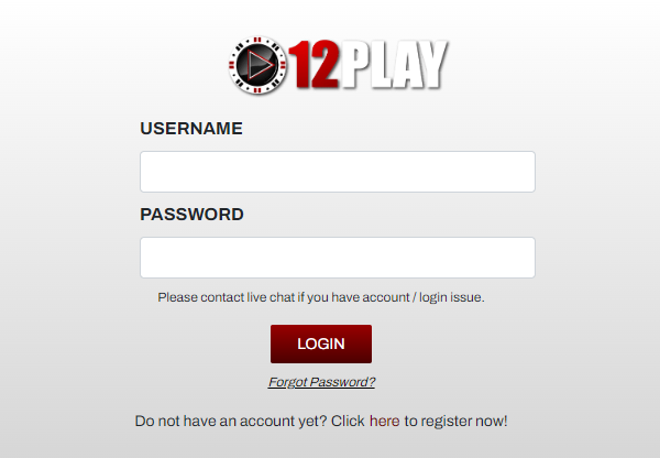 12Play Login To Your Member Account - 12Play Casino